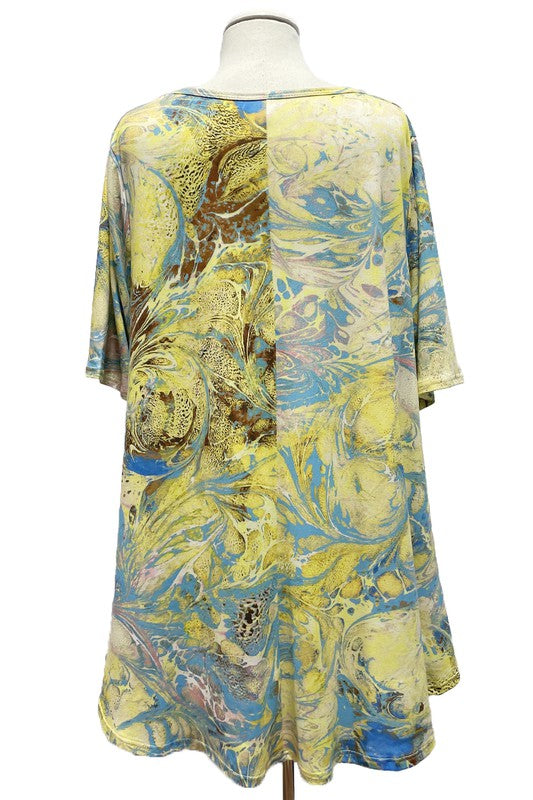 Yellow Marble Swirl Top – Plus Size For Us